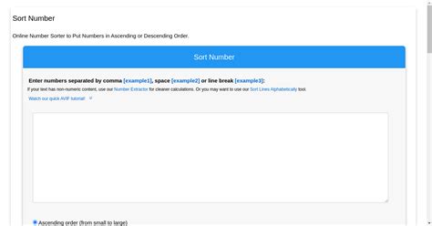 Sort Numbers A Online Number Sorter To Put Numbers In Ascending Or Descending Order