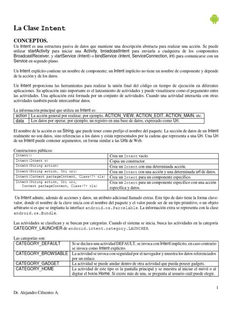 Moviles Class Intent Pdf División Matemáticas Software