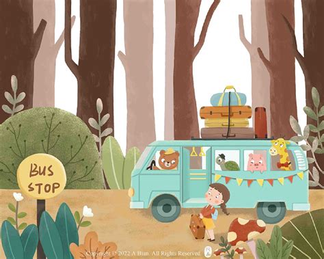 奇妙森林之旅系列插画 扁扁eileen 站酷zcool