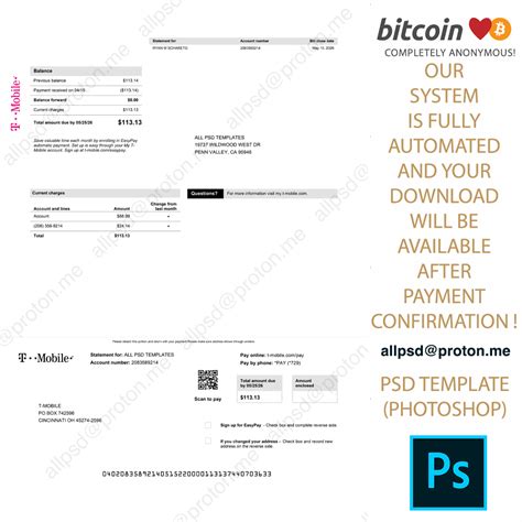 Usa T Mobile Bill Template All Psd Templates