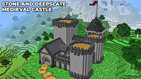 Minecraft How To Build Stone And Deepslate Medieval Castle In 1 19