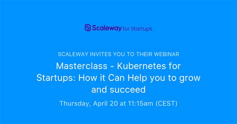 masterclass kubernetes for startups how it can help you to grow and