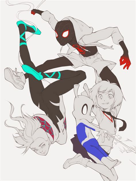 Spider Gwen Gwen Stacy Peni Parker Miles Morales Spider Man And 1 More Marvel And 3 More