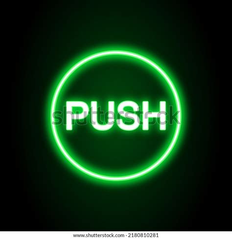 Glowing Green Neon Push Button On Stock Illustration Shutterstock