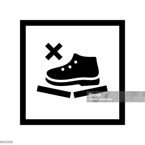 Ilustración De No Pisar Cartón Simple Icono Plano Ilustración Vectorial