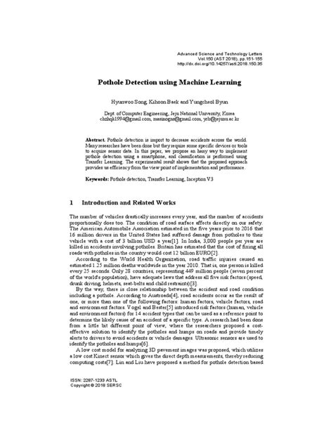 Pothole Detection Using Machine Learning Pdf Artificial Neural