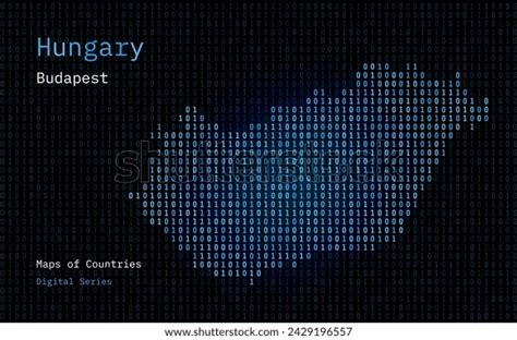 Hungary Map Shown Binary Code Pattern Stock Vector Royalty Free