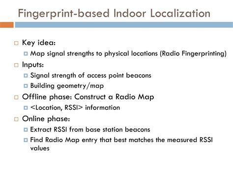 PPT Indoor Localization Using Fingerprinting PowerPoint Presentation ID