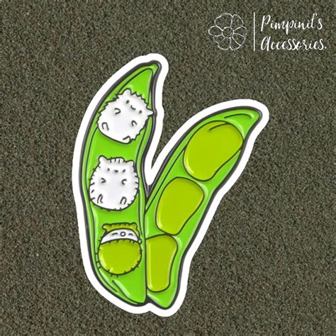 ʕ •ᴥ•ʔ พร้อมส่ง เข็มกลัดลายถั่วลันเตาสีเขียวและถั่วลันตาปีศาจ “bitch Peas ” Devil Pea