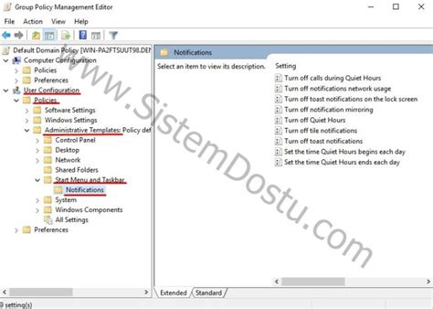 Gpo Ayarlamaları Start Menu And Taskbar Notification Network Ve