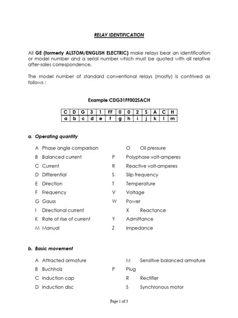 0 Conventional Relay Nomenclature 1 Pdf Materials Science