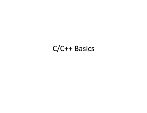 Basics Cc1 Its Lecture Notes Cc Basics Basic Concepts • Basic Functions Of Each