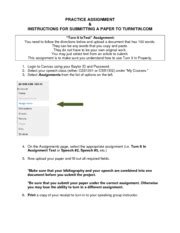Turn It In Instructions Practice Assignment And Instructions For