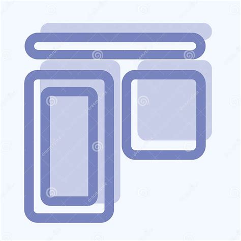 ícone Alinhamento Vertical Superior Estilo De Dois Tons Ilustração Simples Traçado Editável