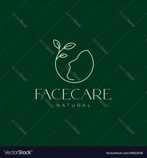 Minimalist Face Women With Leaf Care Logo Design Vector Image