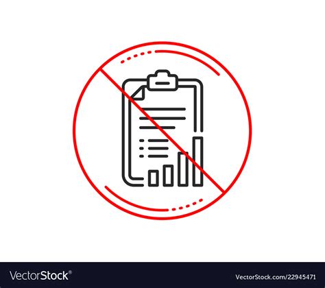 checklist line icon graph chart sign royalty free vector