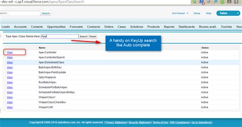 Search Apex Classes In Your Sandbox Salesforce Geek
