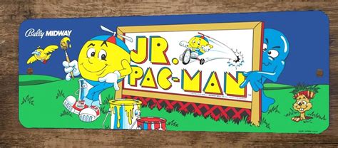 Jr Pac Man Arcade 4x12 Metal Wall Video Game Sign Sign Junky