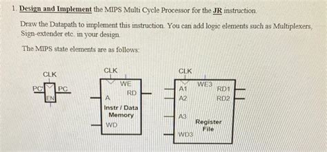 solved 1 design and implement the mips multi cycle