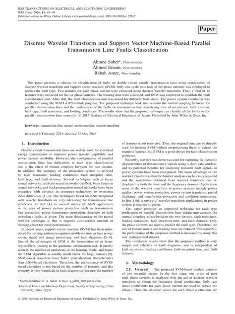 discrete wavelet transform and support vector machine based parallel