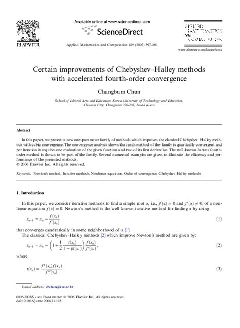 Pdf Certain Improvements Of Chebyshevhalley Methods With Accelerated