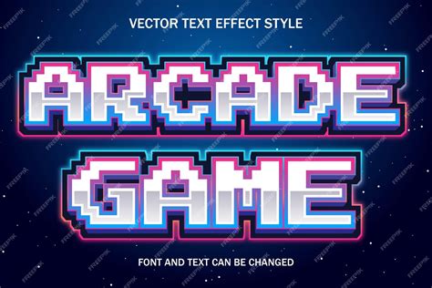 Premium Vector Arcade Game Pixelart Editable Text Effect Retro