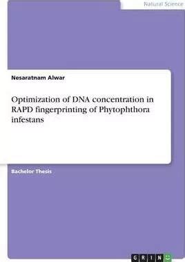 Libro Optimization Of Dna Concentration In Rapd Fingerpri... | Envío gratis