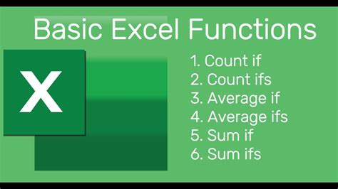 basic excel functions countif countifs averageif averageifs sumif