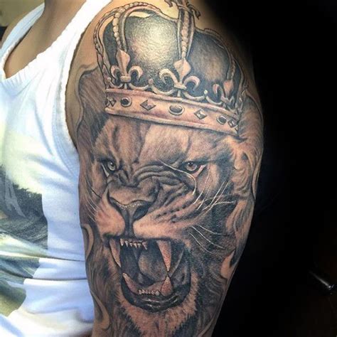 Lion With Crown Tattoos