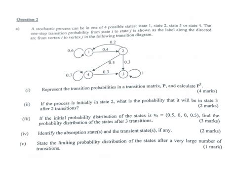 Solved Question 2 A Stochastic Process Can Be In One Of 4