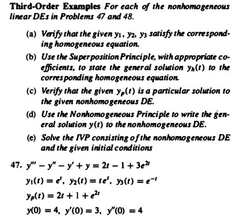 Solved Third Order Examples For Each Of The Nonhomogeneous