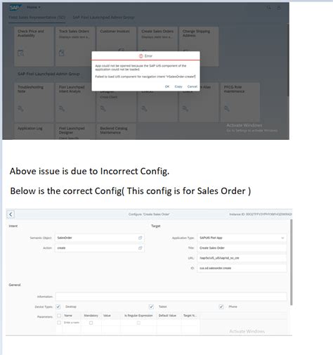 solved could not open app on click on create sales ord sap