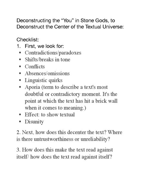 Deconstruction Worksheet Pdf