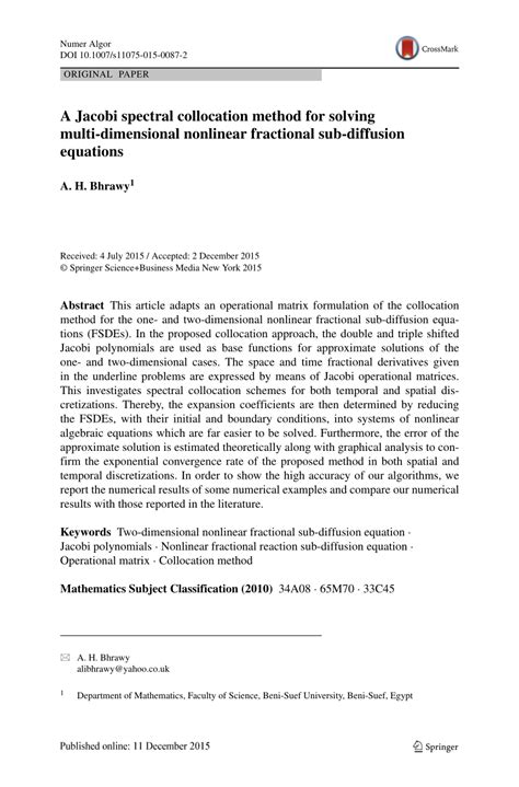 pdf a jacobi spectral collocation scheme based on operational matrix
