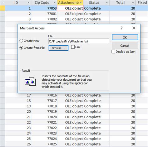 Sql Server Saving Ole Objects In Access Field With Vba Stack Overflow