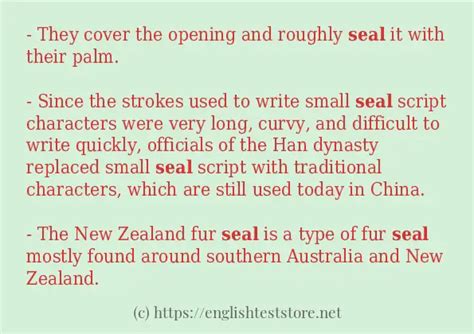 Seal Use In Sentences Englishteststore Blog