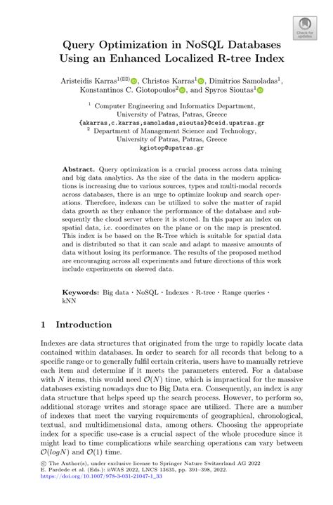 Pdf Query Optimization In Nosql Databases Using An Enhanced Localized