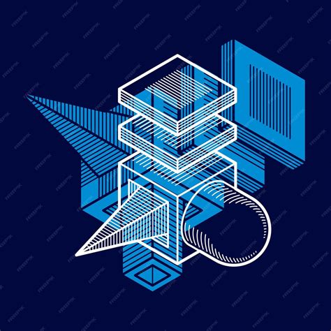 Premium Vector Abstract Vector Isometric Dimensional Shape Made Using