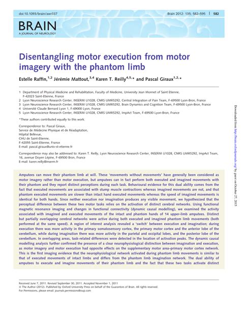 Pdf Disentangling Motor Execution From Motor Imagery With The Phantom
