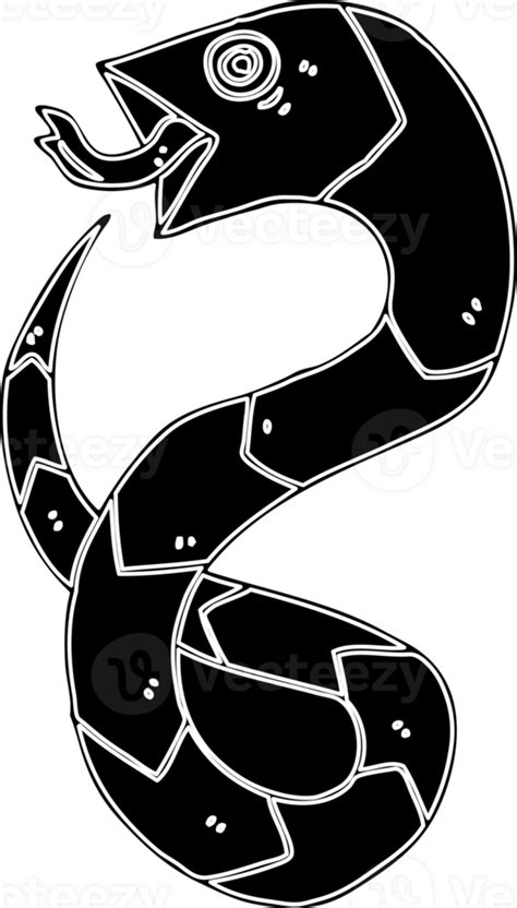 Hissing Cartoon Snake Solid Black Icon 41859475 Png