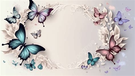 Butterfly Color Flower Border Background Flowers Background Flower