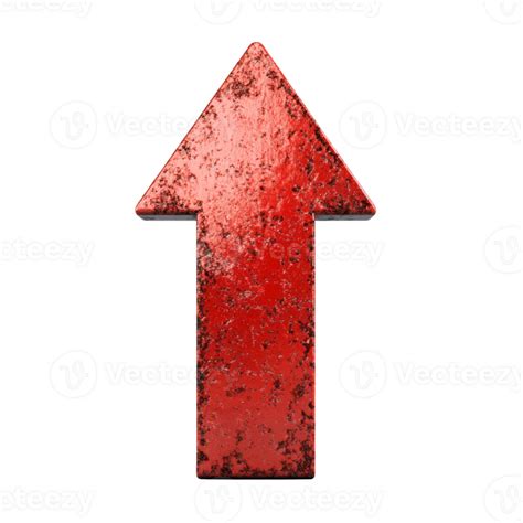 Red Rusty Metal Arrow Pointing Upwards 55236272 Png