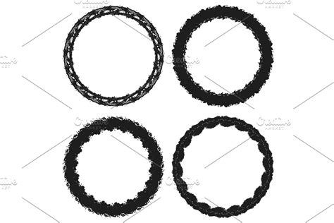 Circular Frames Set Pre Designed Illustrator Graphics ~ Creative Market