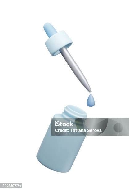 수분을 공급 얼굴 세럼 오일 스포이드 블루 화장품 병 피펫 귀여운 만화 스타일 3d 벡터 일러스트 레이 션 안티에이징 히알루론산 드롭 콜라겐 모이스처라이저 에센스 한국 스킨
