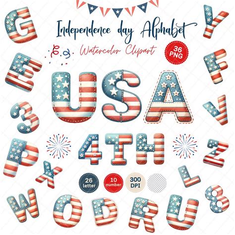Independence Day Letter Patriotic Alphabet 4th Of July Alphabet
