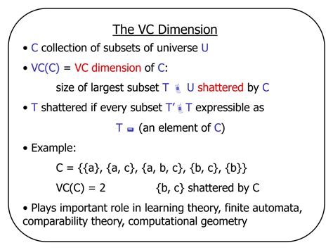 PPT Vapnik Chervonenkis Dimension Definition And Lower Bound PowerPoint Presentation ID 8891390