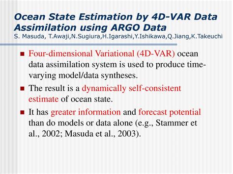 Ocean State Estimation By 4d Var Data Assimilation Using Argo Data S
