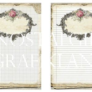 Digital Writing Paper Printable Grid Vintage Old Papers Covers Etsy