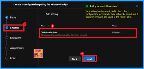 enable disable clickonce protocol policy in ms edge browser using m365
