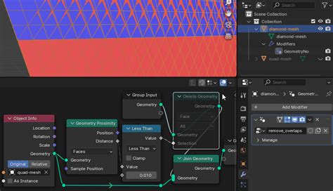 Geometry Nodes How Can I Split And Remove Partially Overlapping Faces